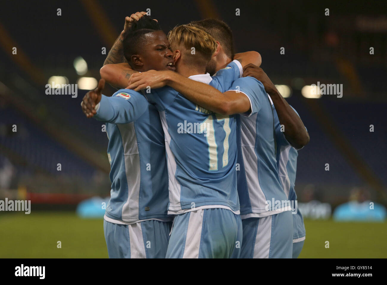 Rome, Italy. 17th Sept, 2016. Lazio team celebrates the gol during the ...
