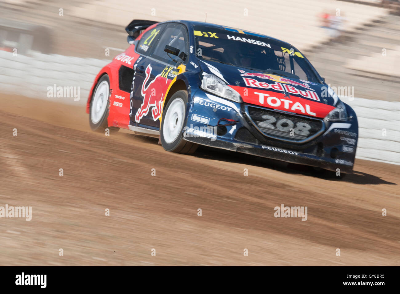 Barcelona, Spain. 18th Sept, 2016. The Peugeot 208 World RX car driven ...