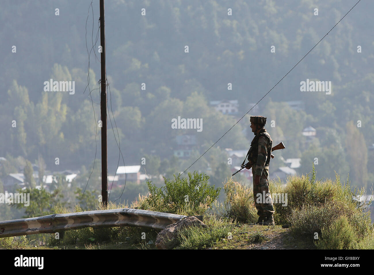 Srinagar, Indian-controlled Kashmir. 18th Sep, 2016. An Indian army ...
