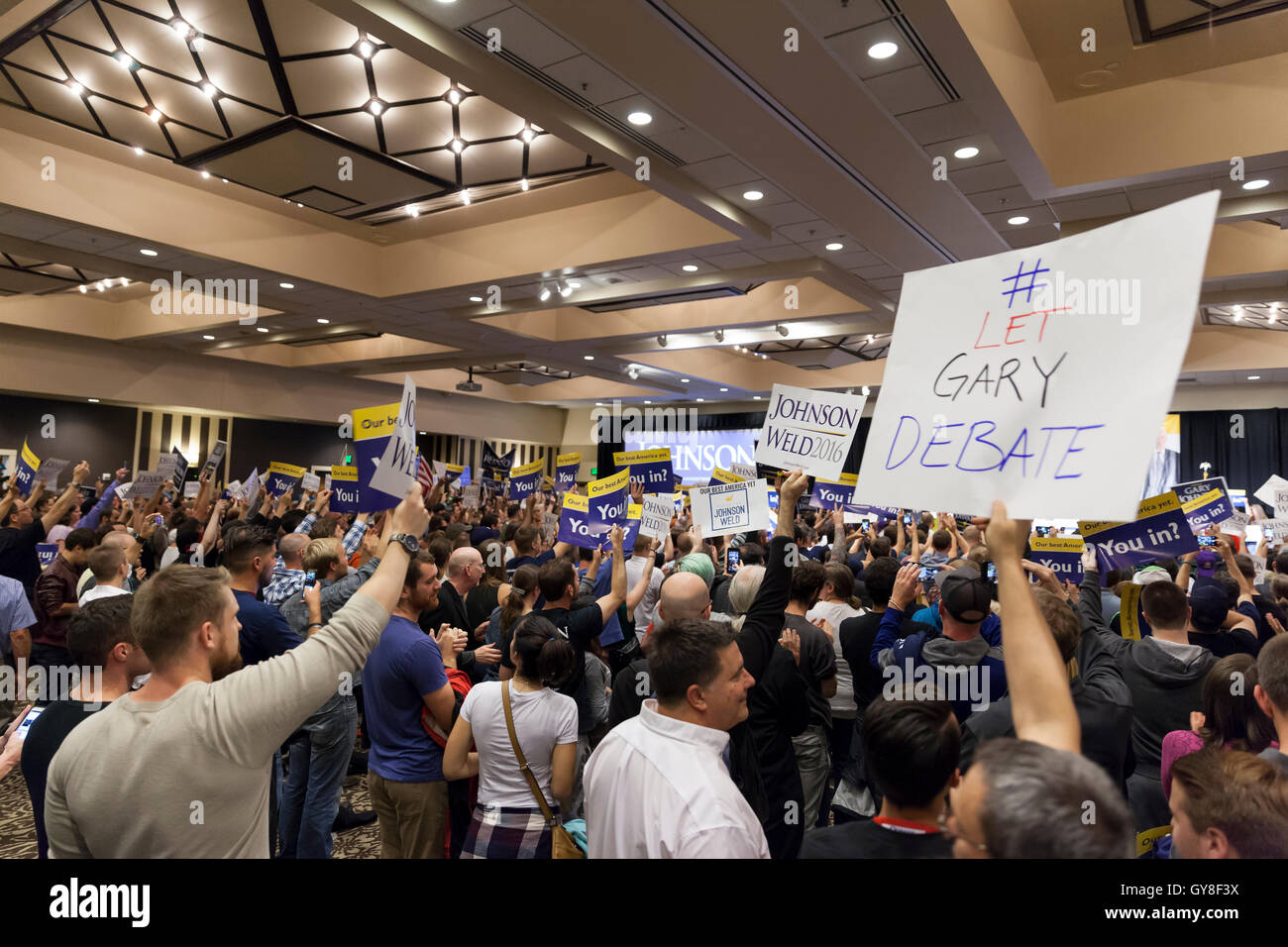 Seattle, Washington: Supporters at the Johnson & Weld Seattle 2016 ...