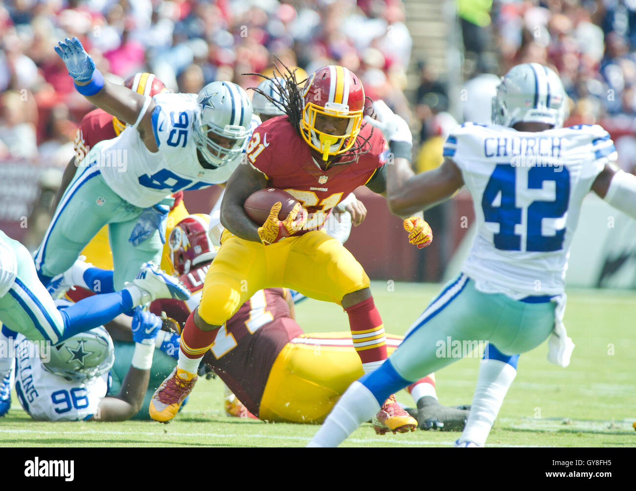Landover, Maryland, USA. 18th Sep, 2016. Washington Redskins running ...