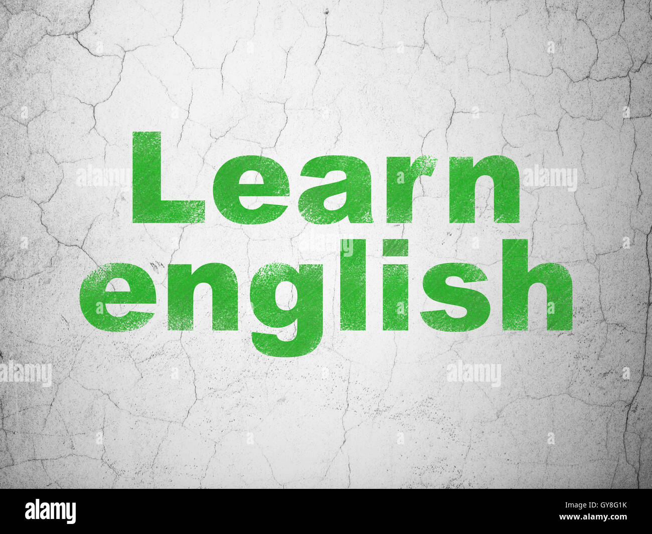 Education concept: Learn English on wall background Stock Photo - Alamy