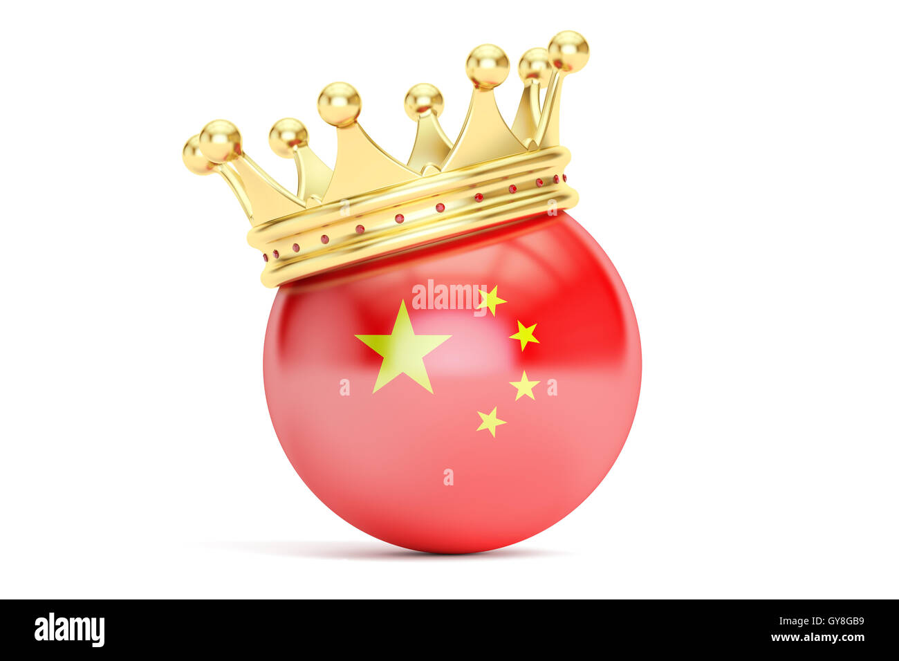 Crown with flag of China, 3D rendering isolated on white background ...