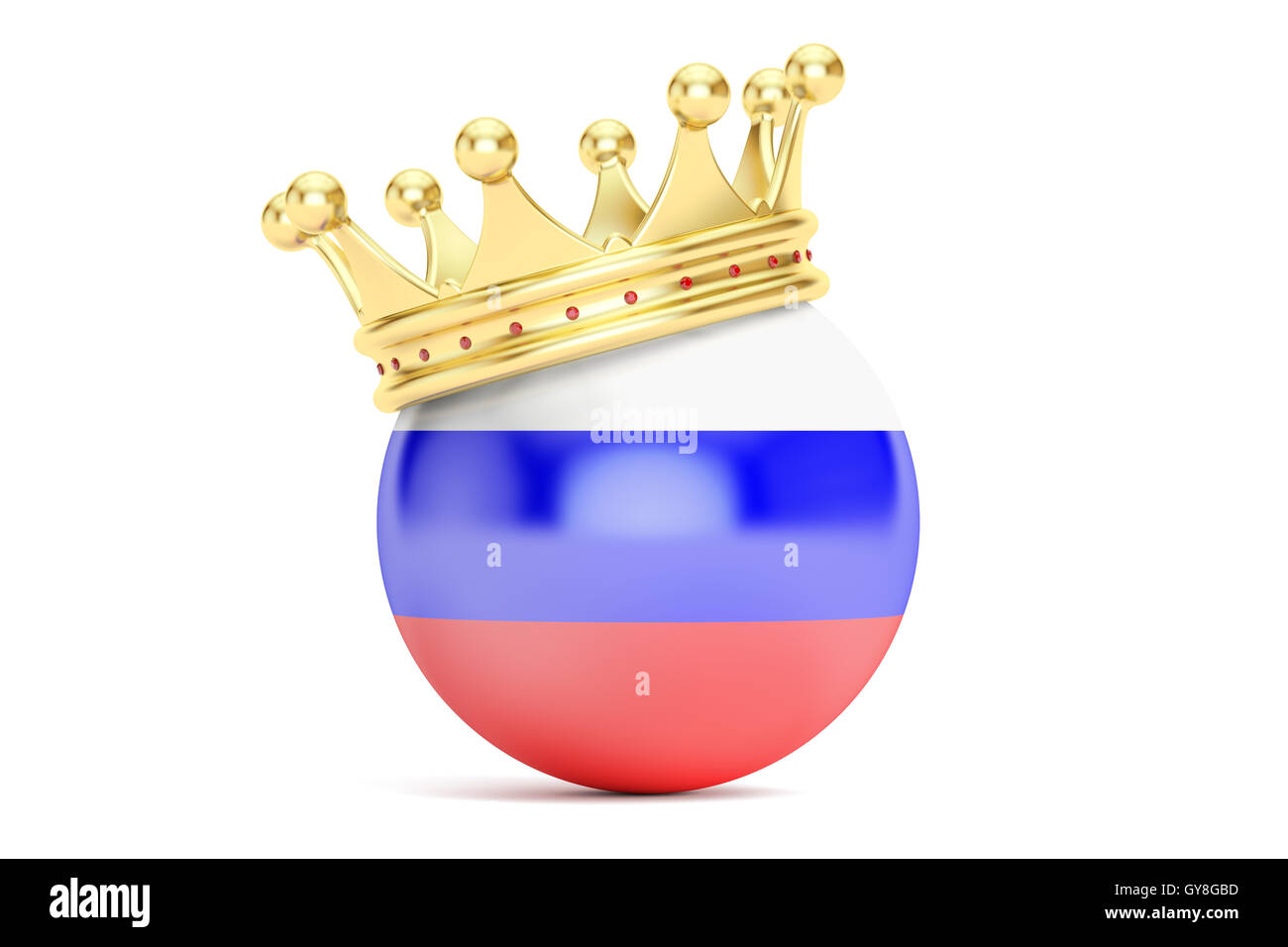 Crown with flag of Russia, 3D rendering isolated on white background ...