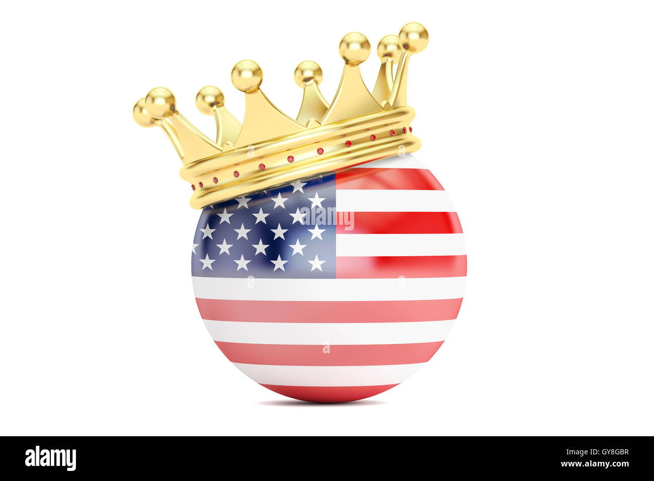 Crown with flag of USA, 3D rendering isolated on white background Stock ...
