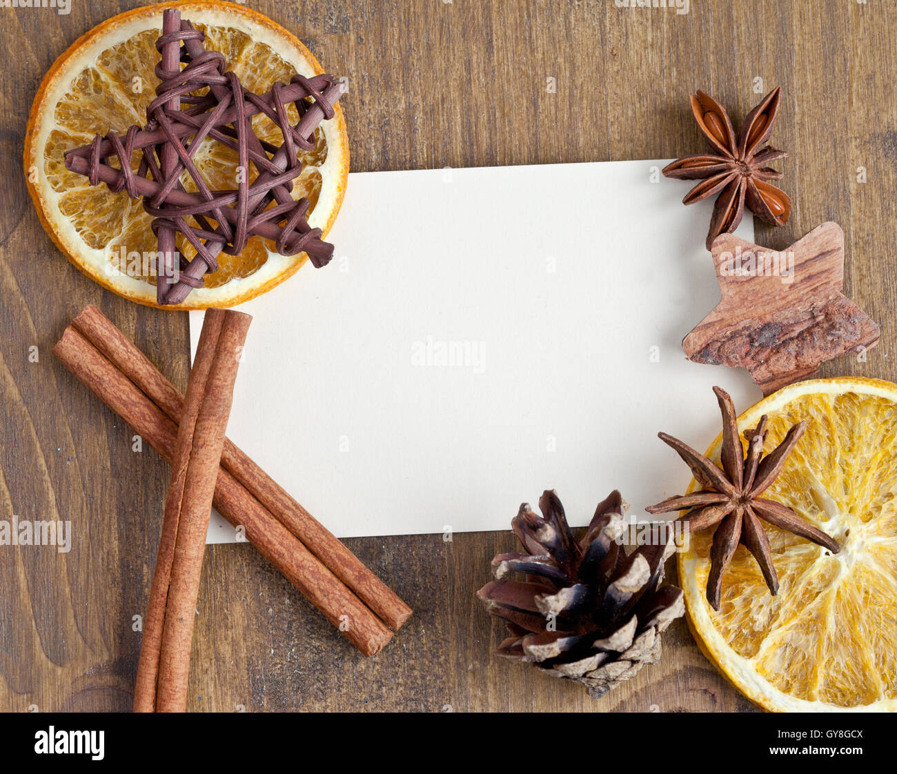 Background with spices for christmas Stock Photo - Alamy
