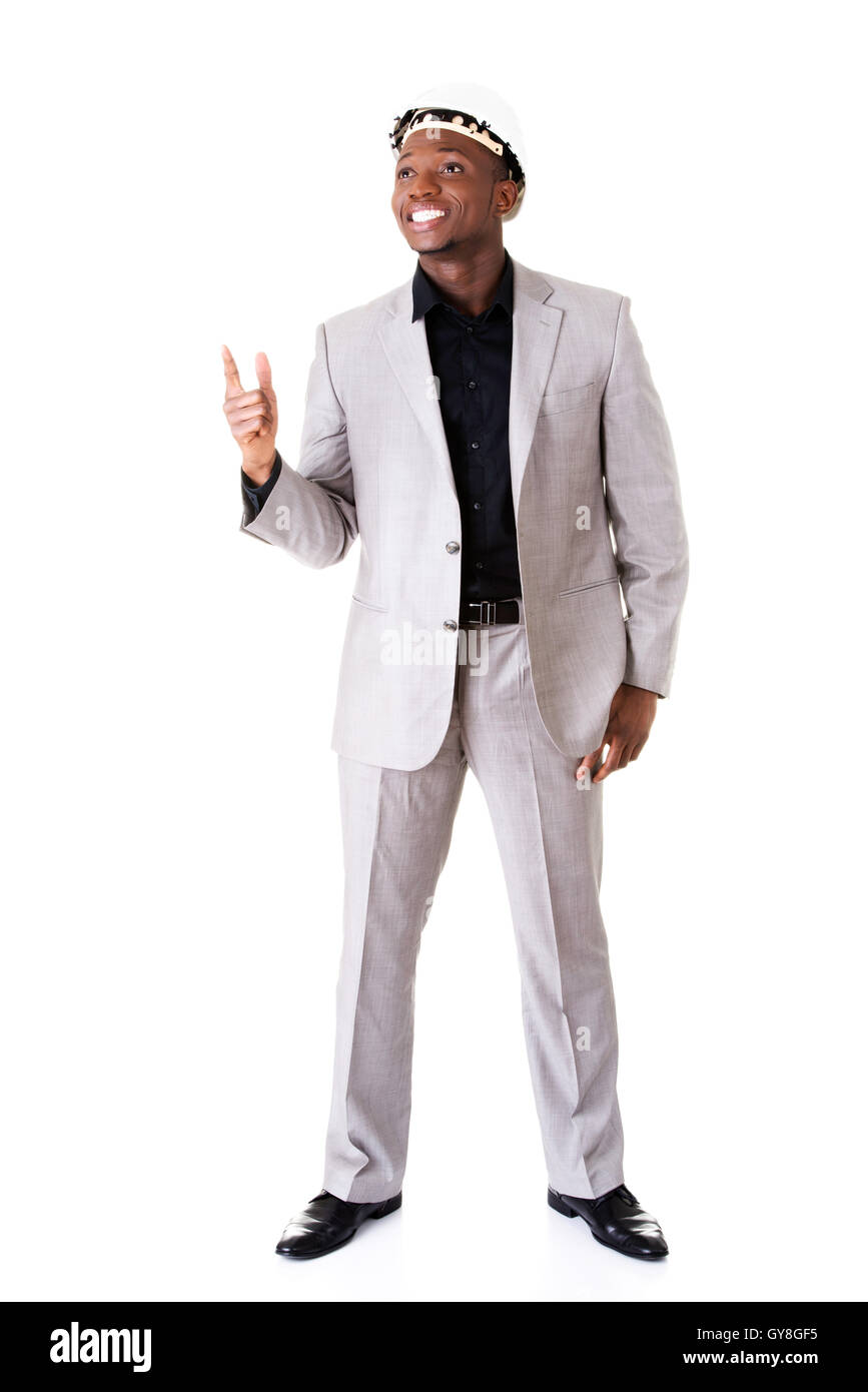 A man wearing a safety helmet Cut Out Stock Images & Pictures - Alamy