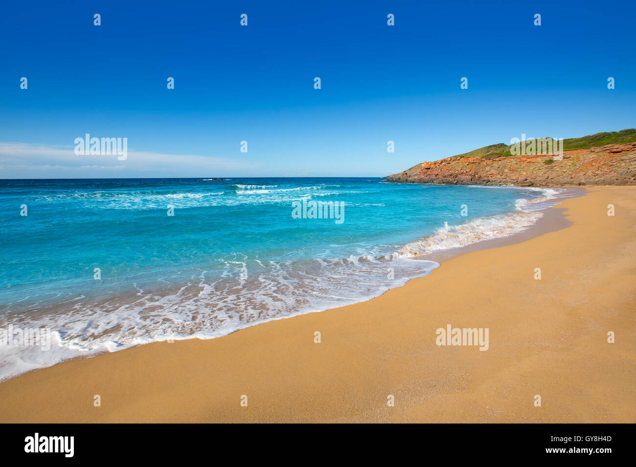 Cala Pilar beach in Menorca at Balearic Islands Stock Photo - Alamy