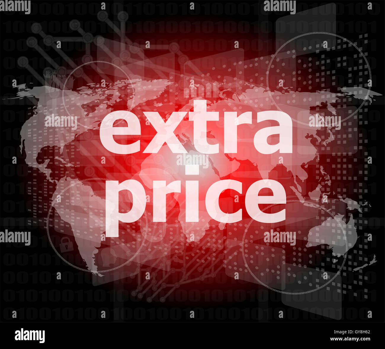 extra price text on digital touch screen - business concept Stock Photo ...