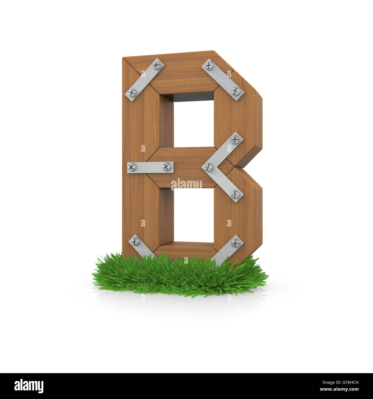 Wooden letter B in the grass Stock Photo - Alamy