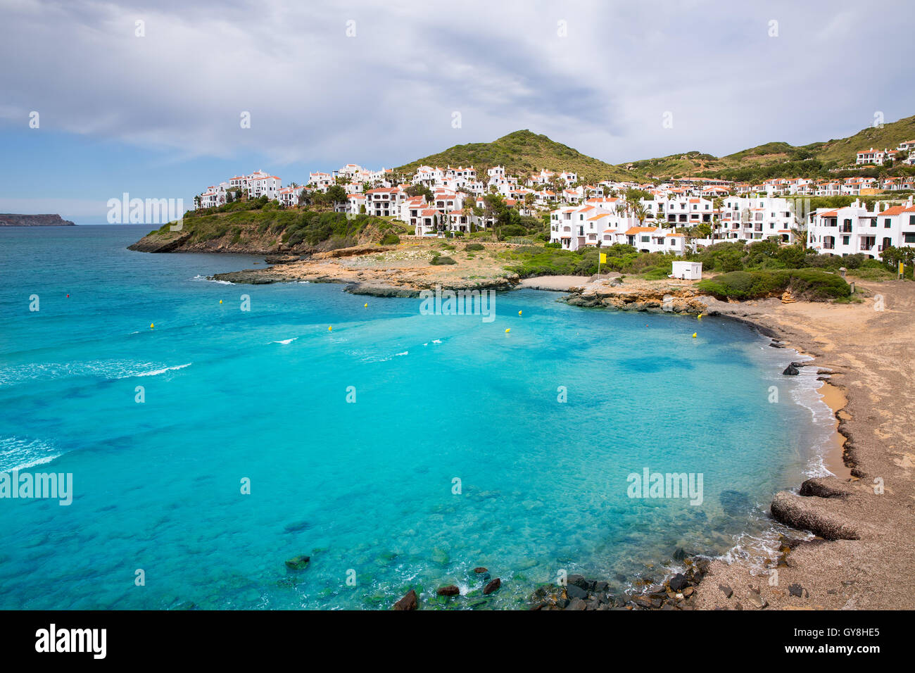 Fornells in Menorca Cala Tirant beach at Balearic Islands Stock Photo ...