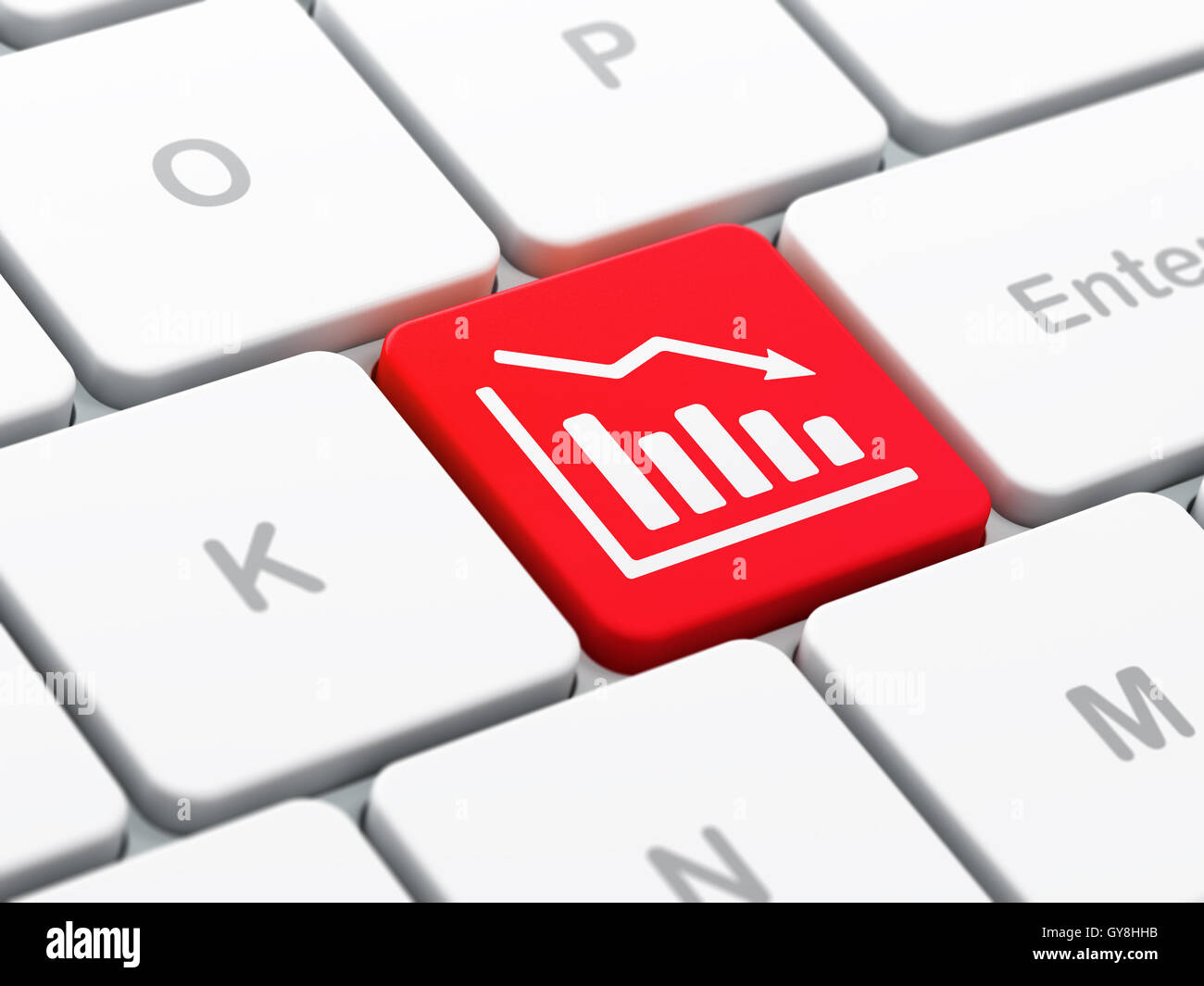 Business concept: Decline Graph on computer keyboard background Stock ...
