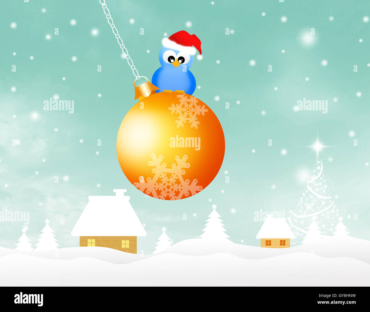 Bird at Christmas Stock Photo - Alamy