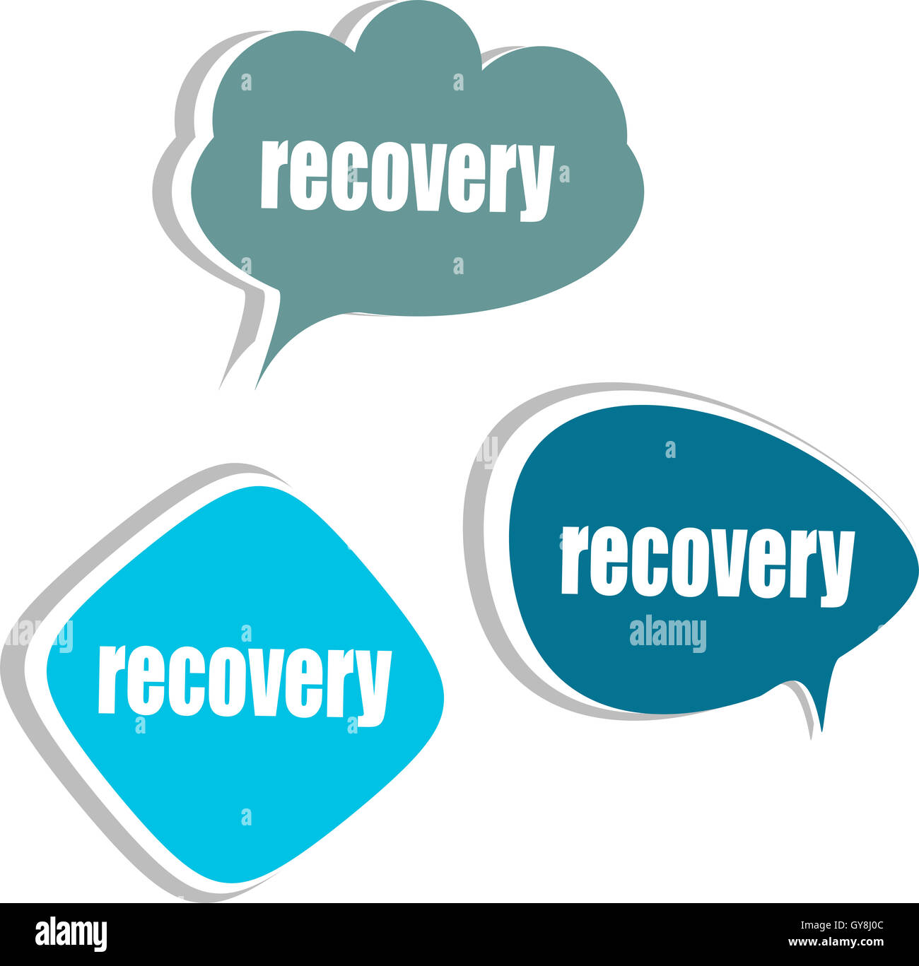 recovery. Set of stickers, labels, tags. Business banners, Template for ...