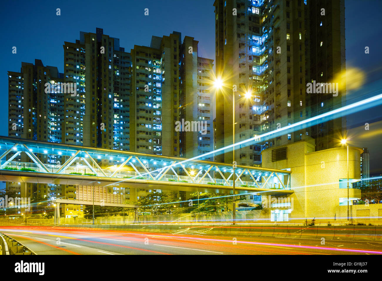 Busy traffic at night Stock Photo - Alamy