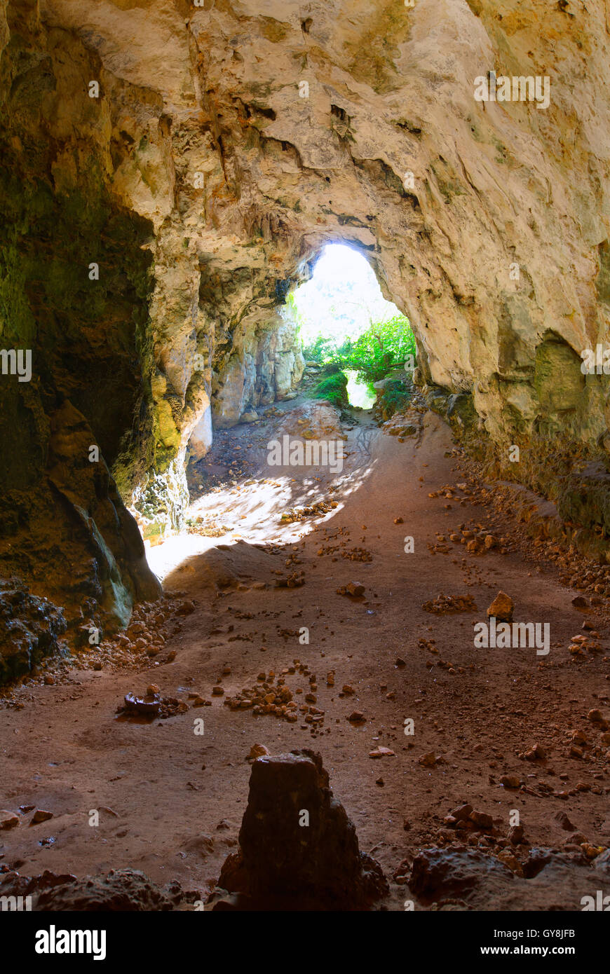 Menorca Cova dels Coloms Pigeons cave in es Mitjorn Stock Photo - Alamy