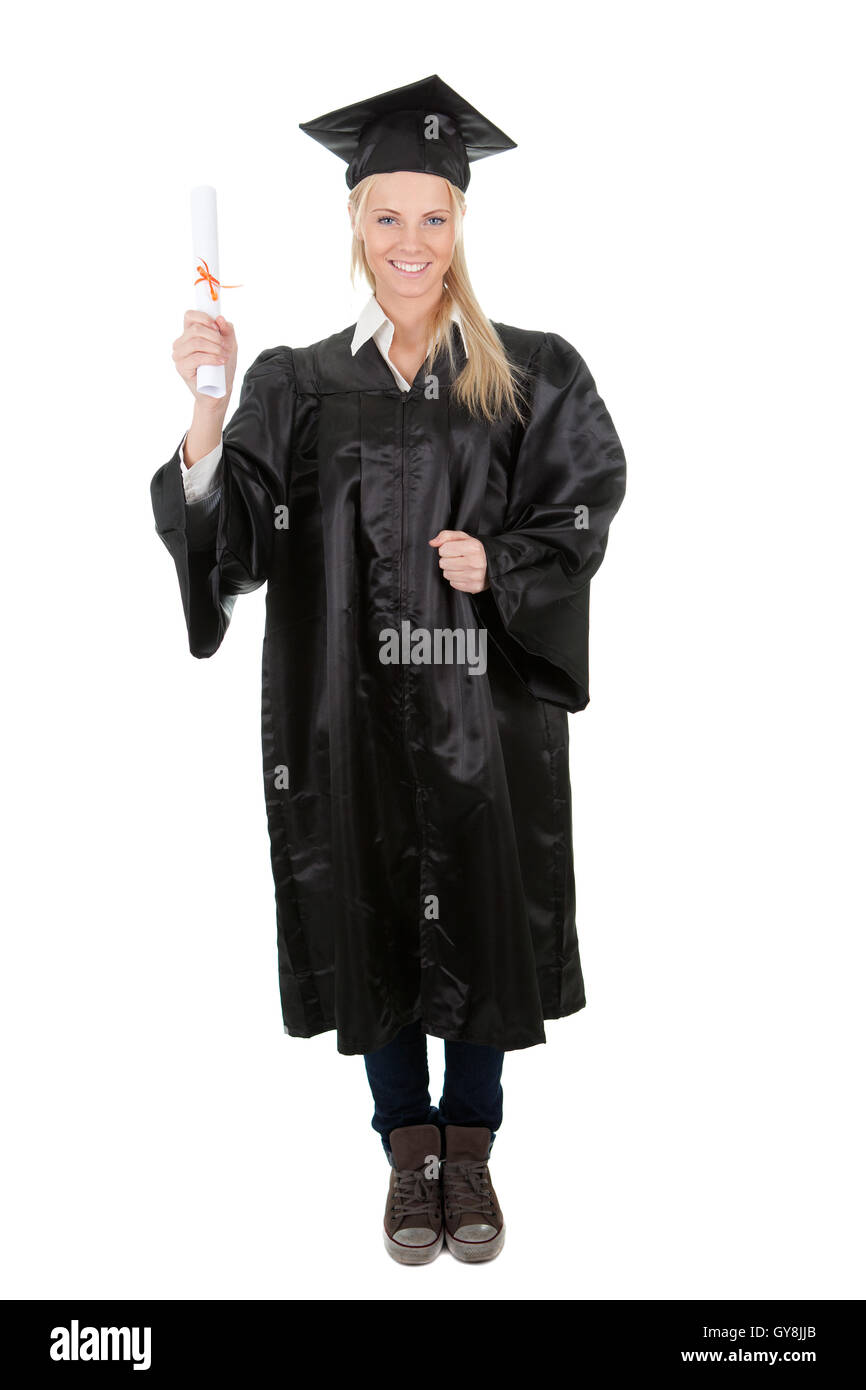 Beautiful female student graduating Stock Photo - Alamy