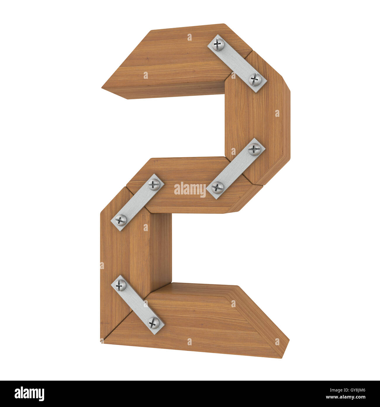 Wooden number two Stock Photo - Alamy