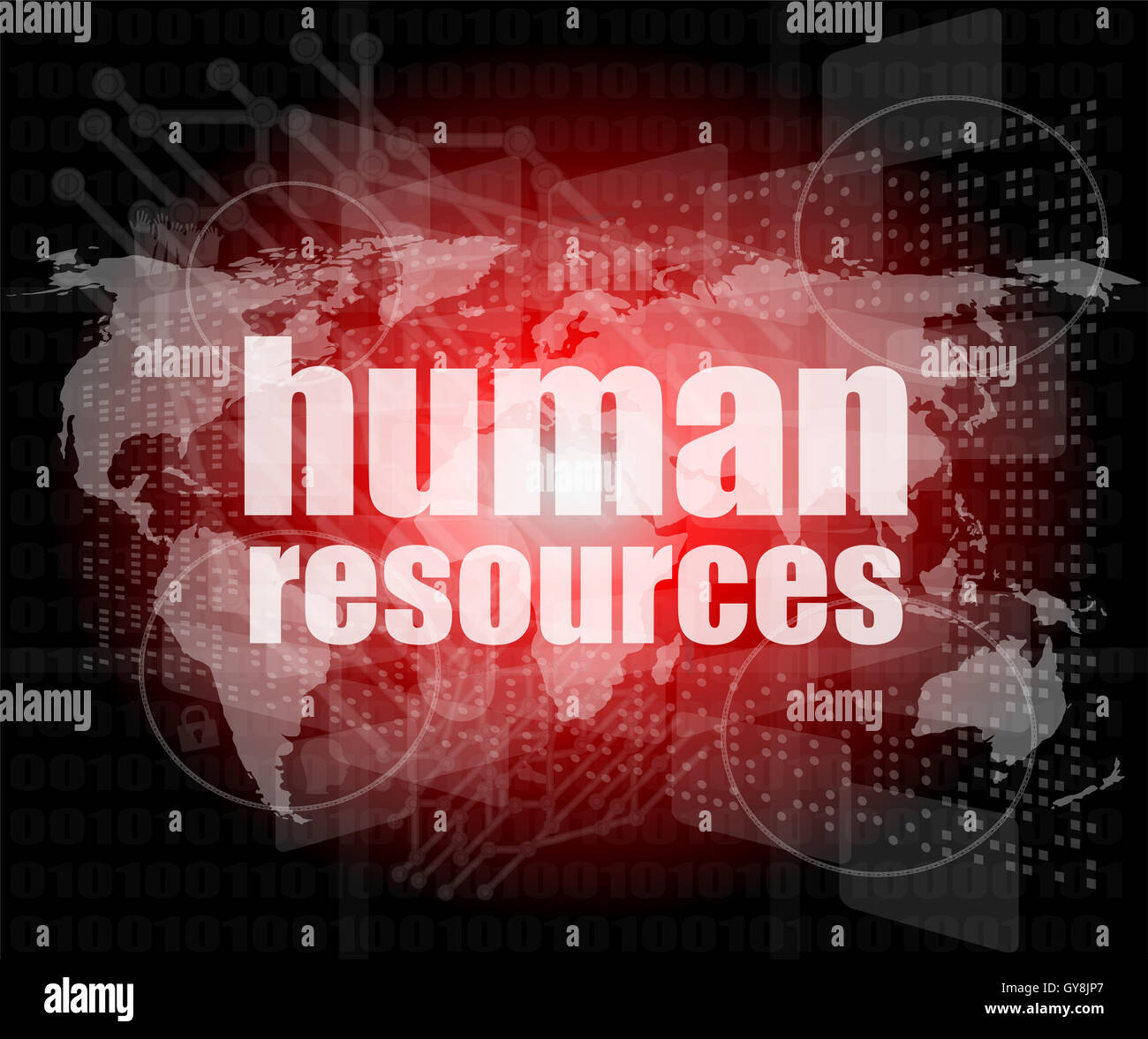 human resources digital touch screen interface Stock Photo - Alamy
