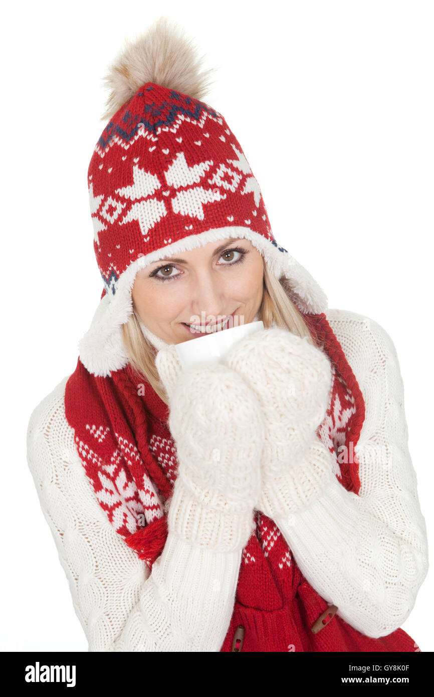Beautiful woman in warm winter clothing Stock Photo - Alamy