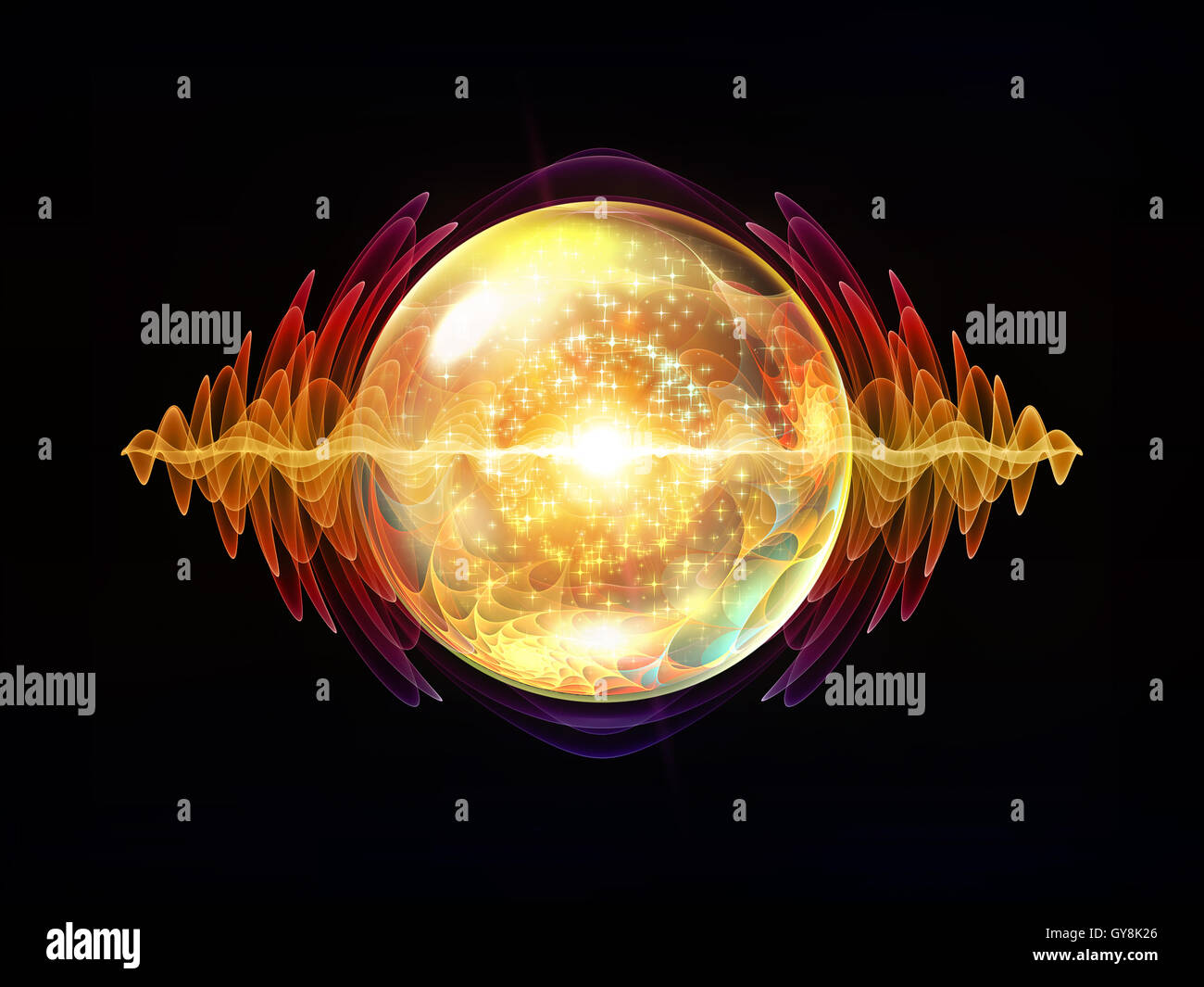 Virtual Wave Particle Stock Photo - Alamy