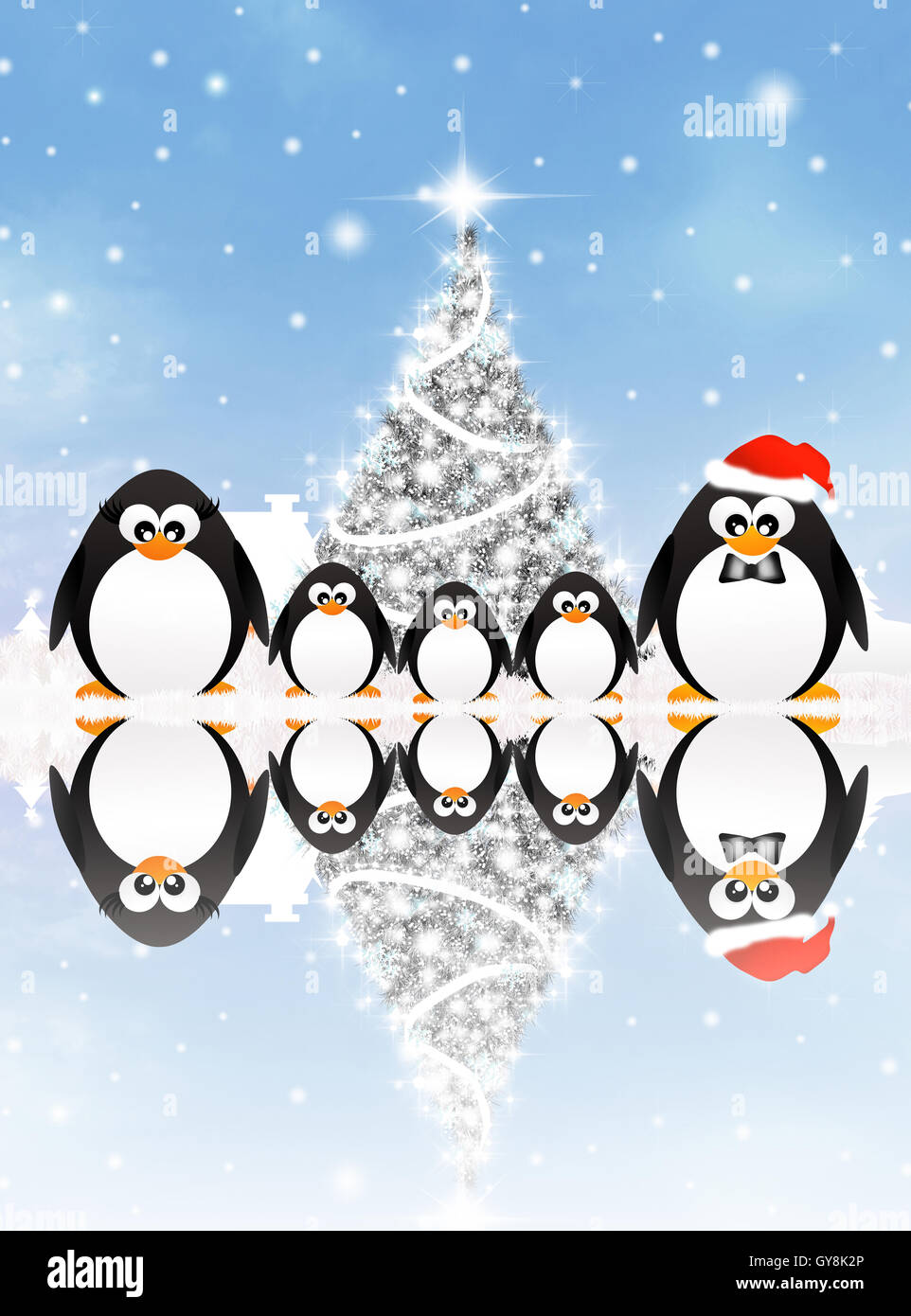penguins at Christmas Stock Photo - Alamy