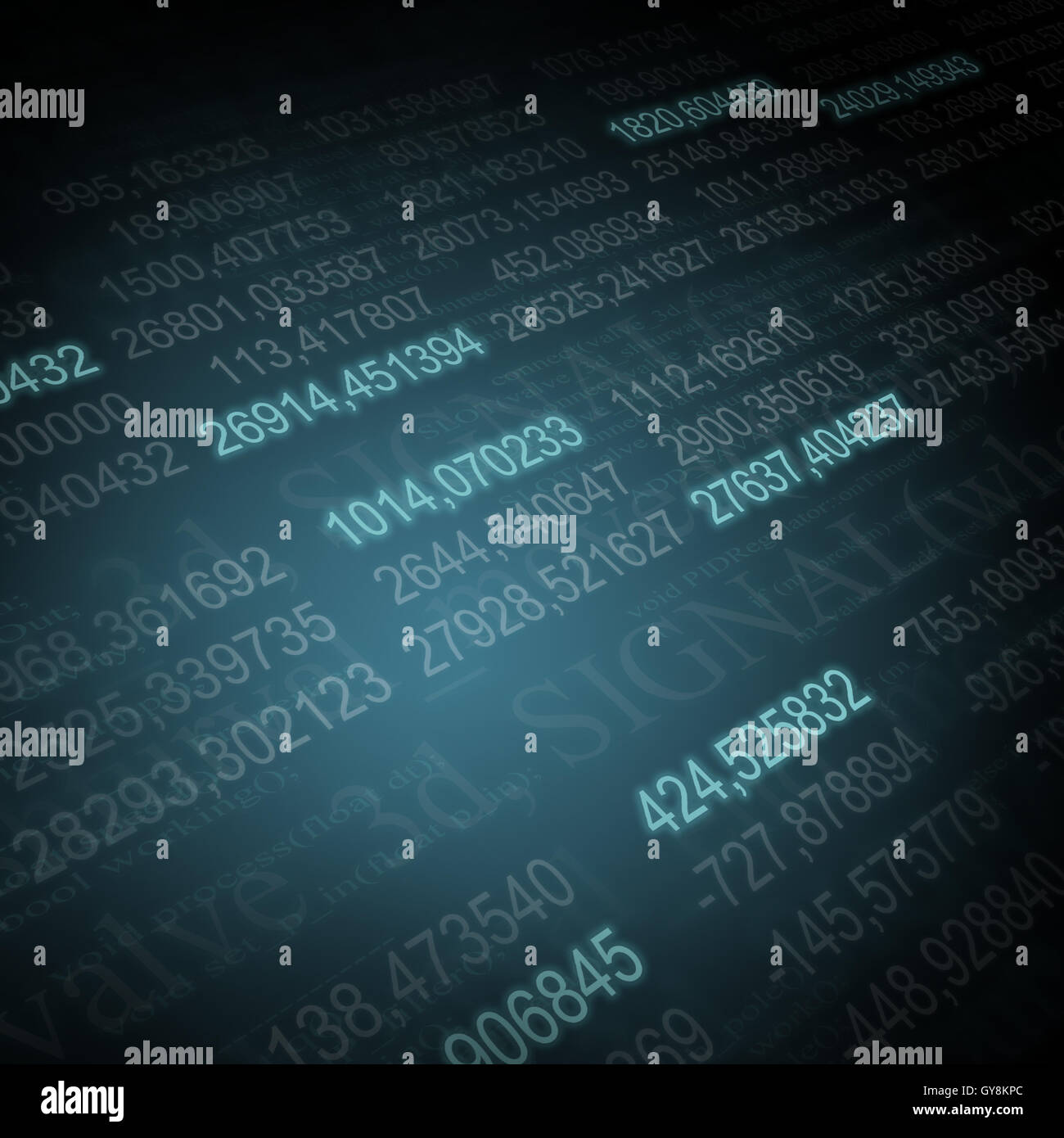 Glowing digital code on a dark background Stock Photo - Alamy