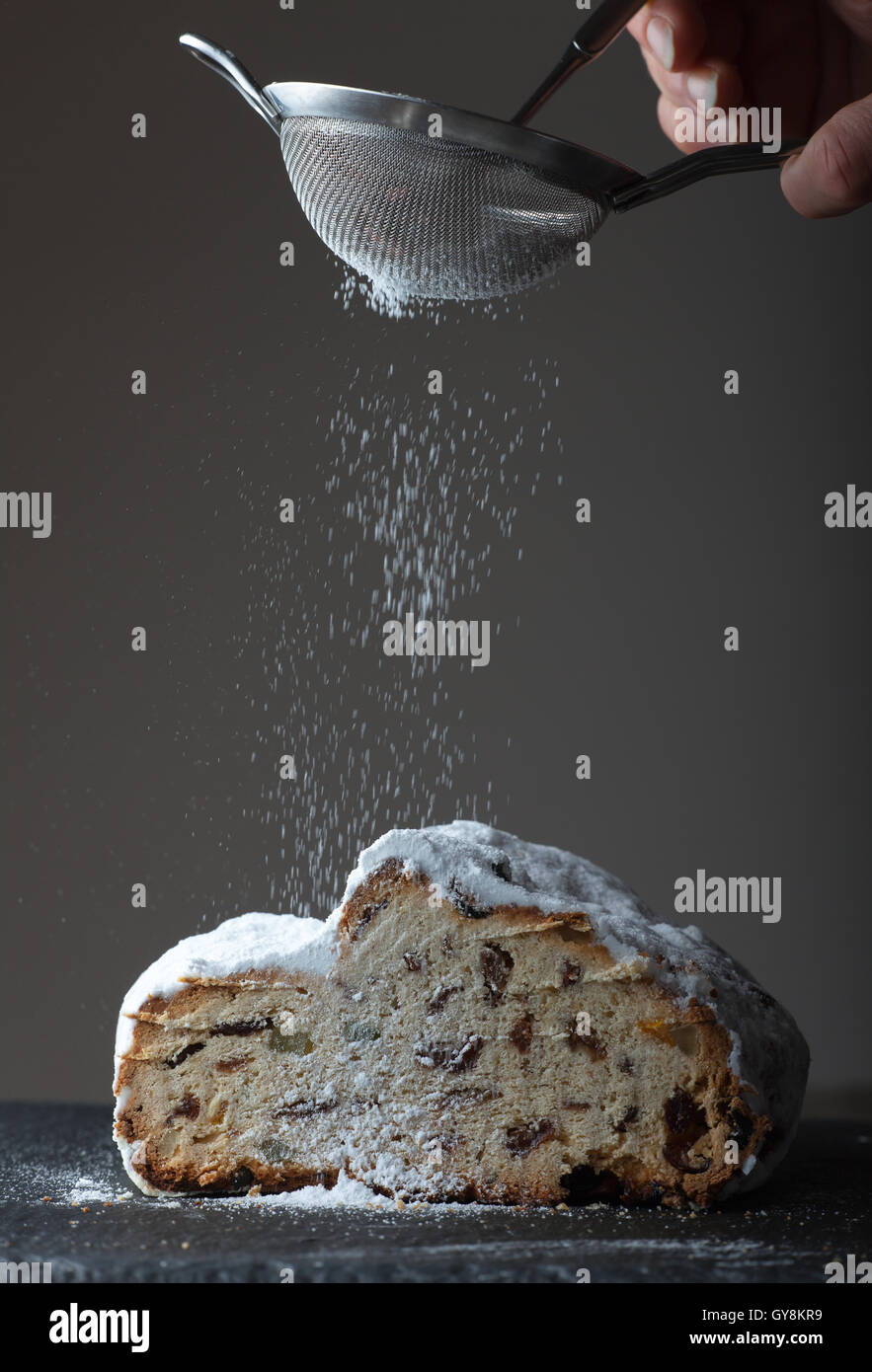 stollen with icing sugar Stock Photo - Alamy