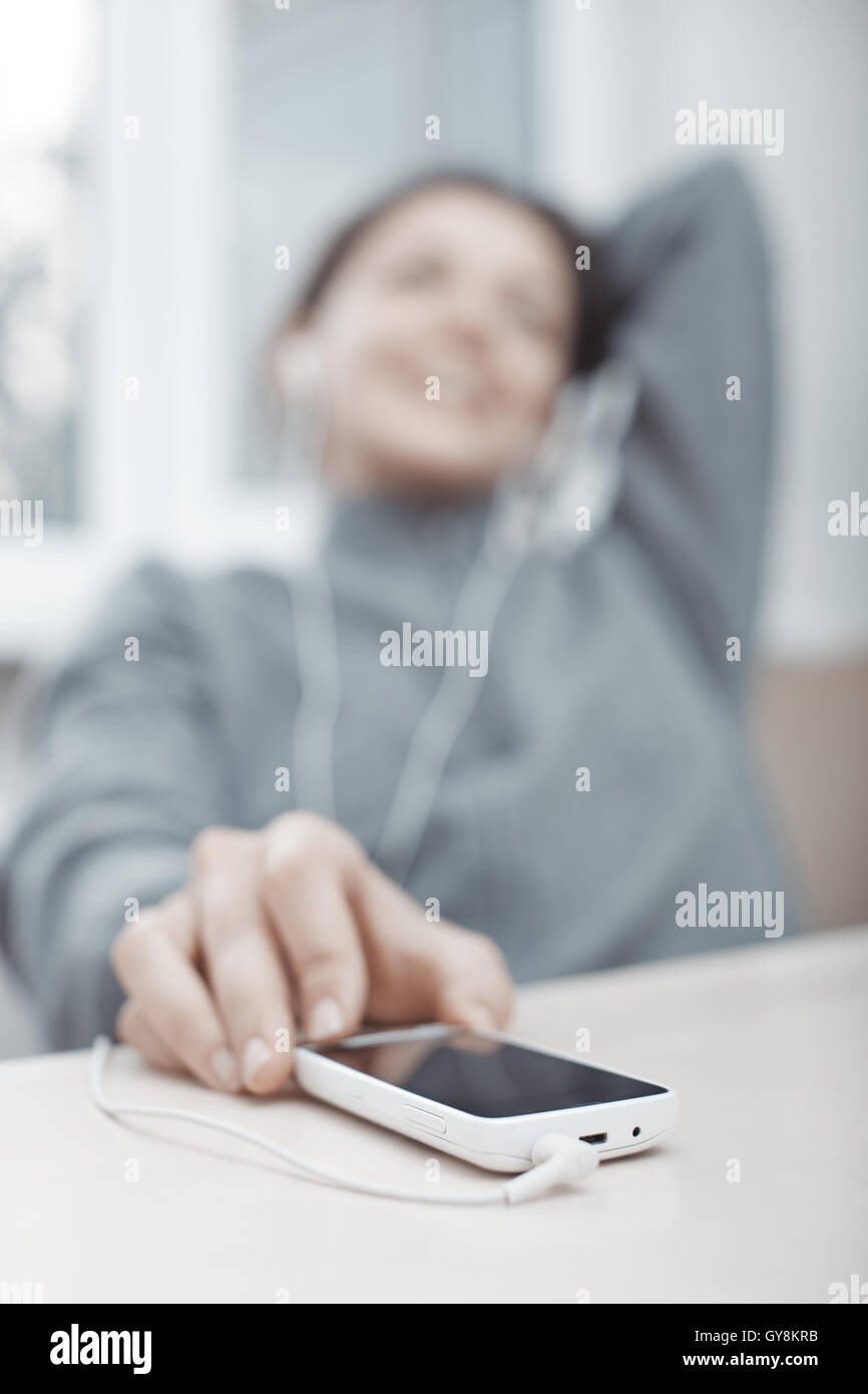 Music from smartphone Stock Photo - Alamy