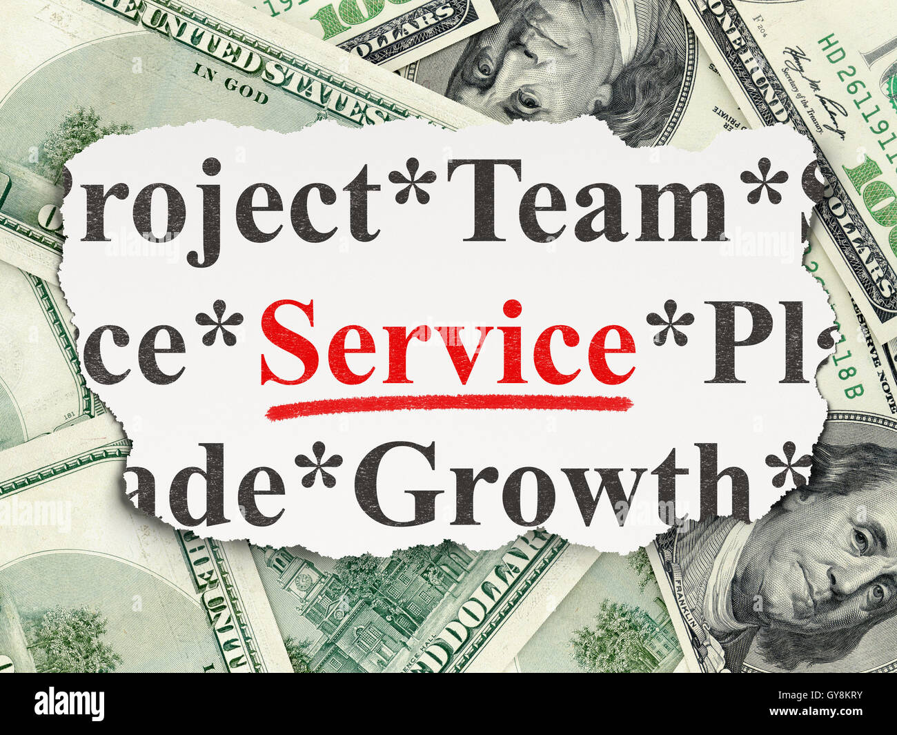 Business concept: Service on Money background Stock Photo - Alamy