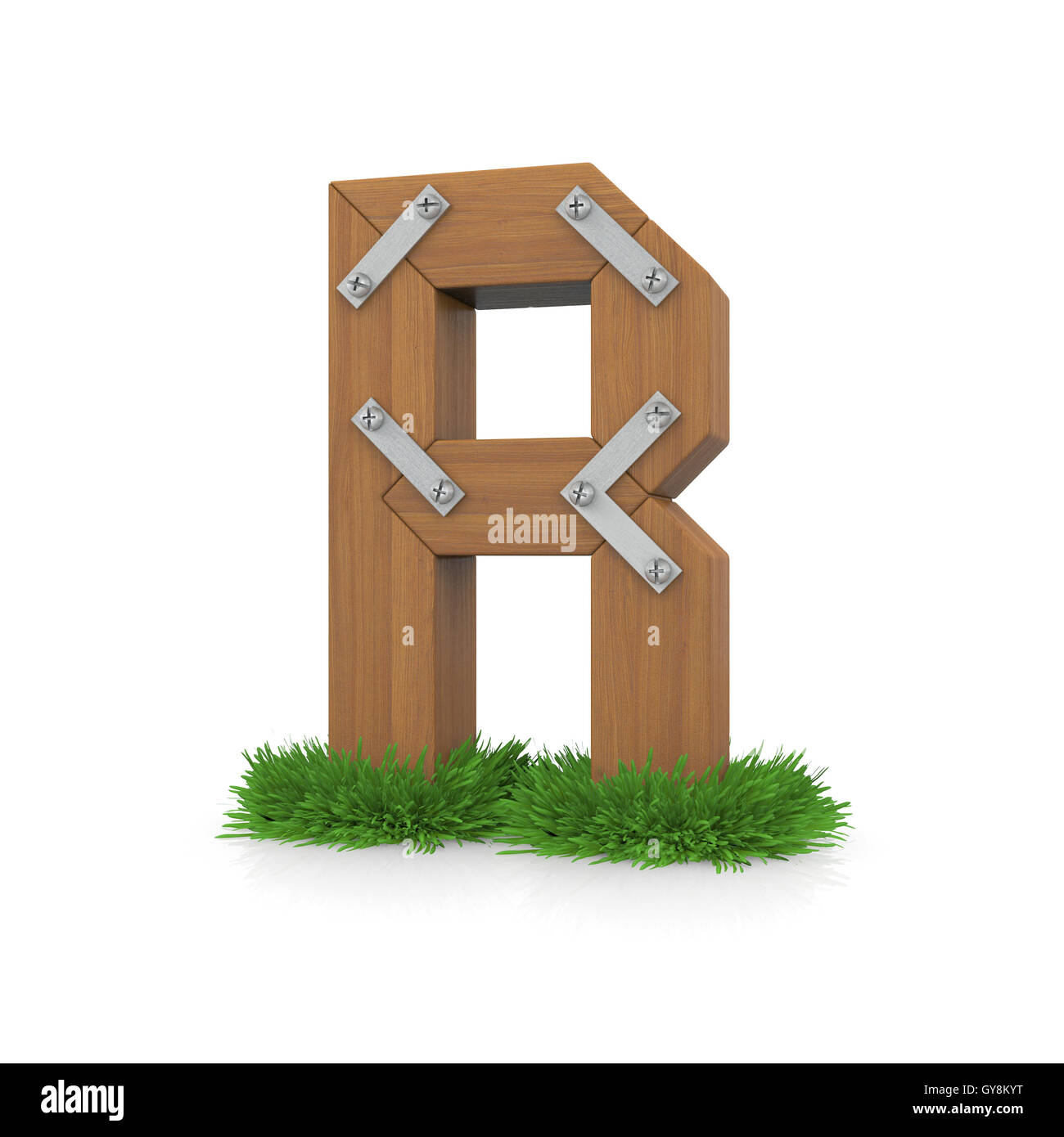 Wooden letter R in the grass Stock Photo - Alamy