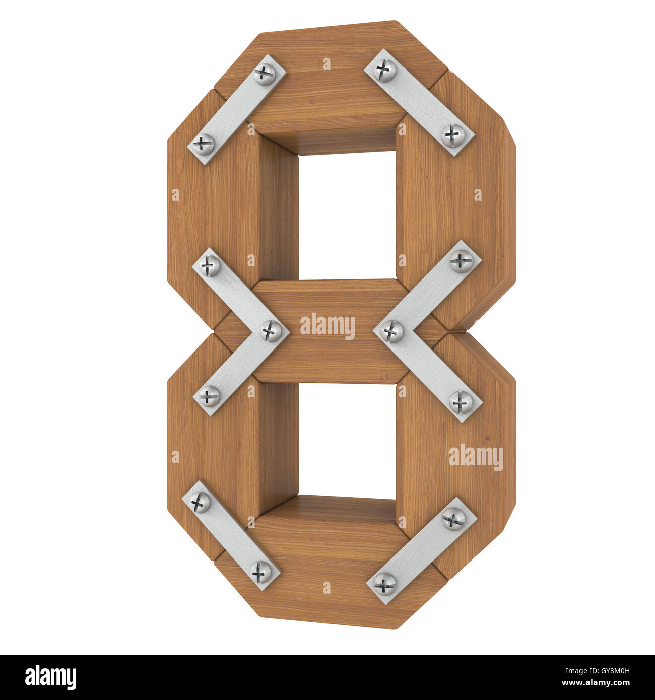 Wooden number eight Stock Photo - Alamy