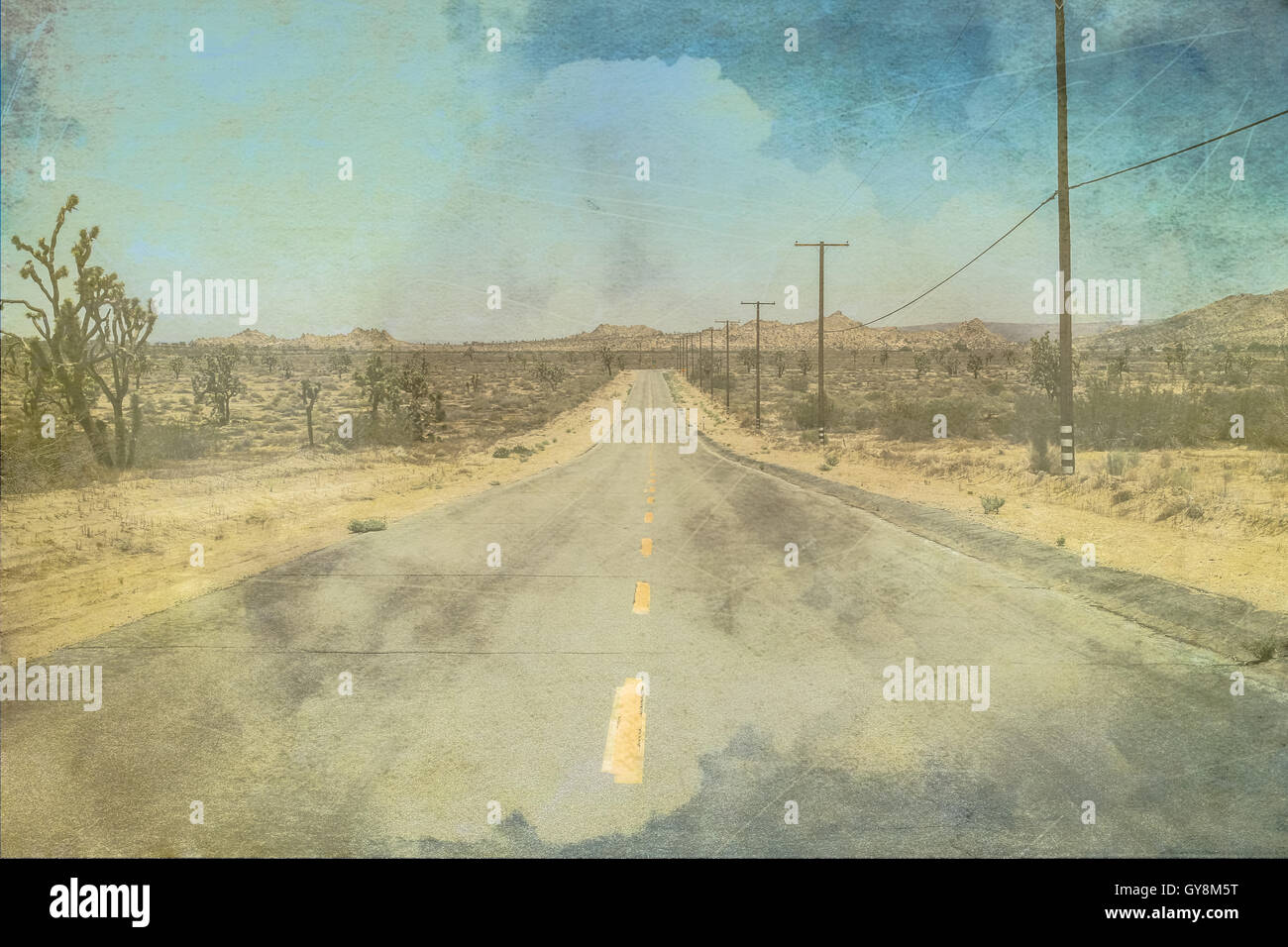 Desert Road in California Stock Photo - Alamy