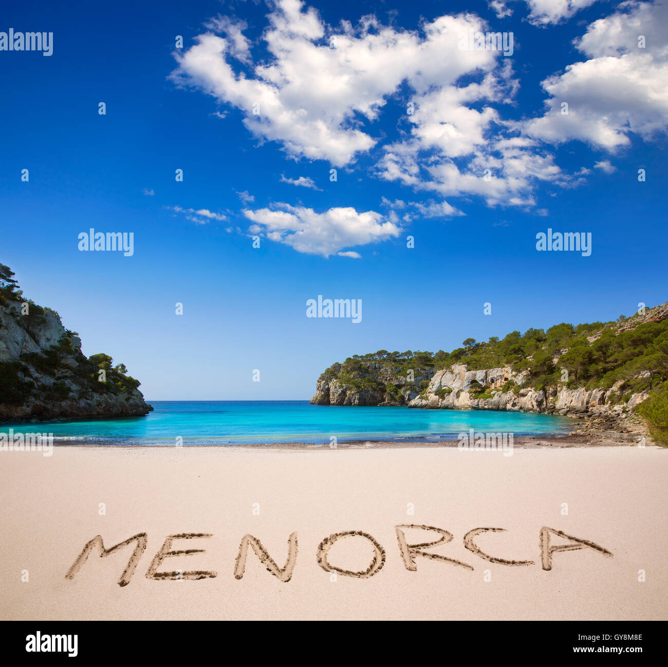 Cala Macarella Menorca turquoise Balearic Mediterranean Stock Photo - Alamy