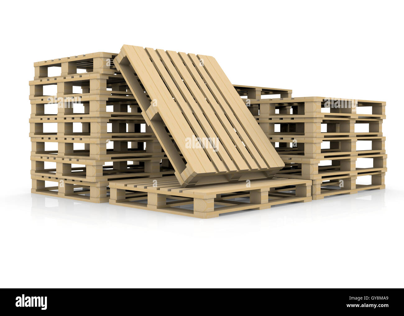 Group wooden pallets Stock Photo - Alamy