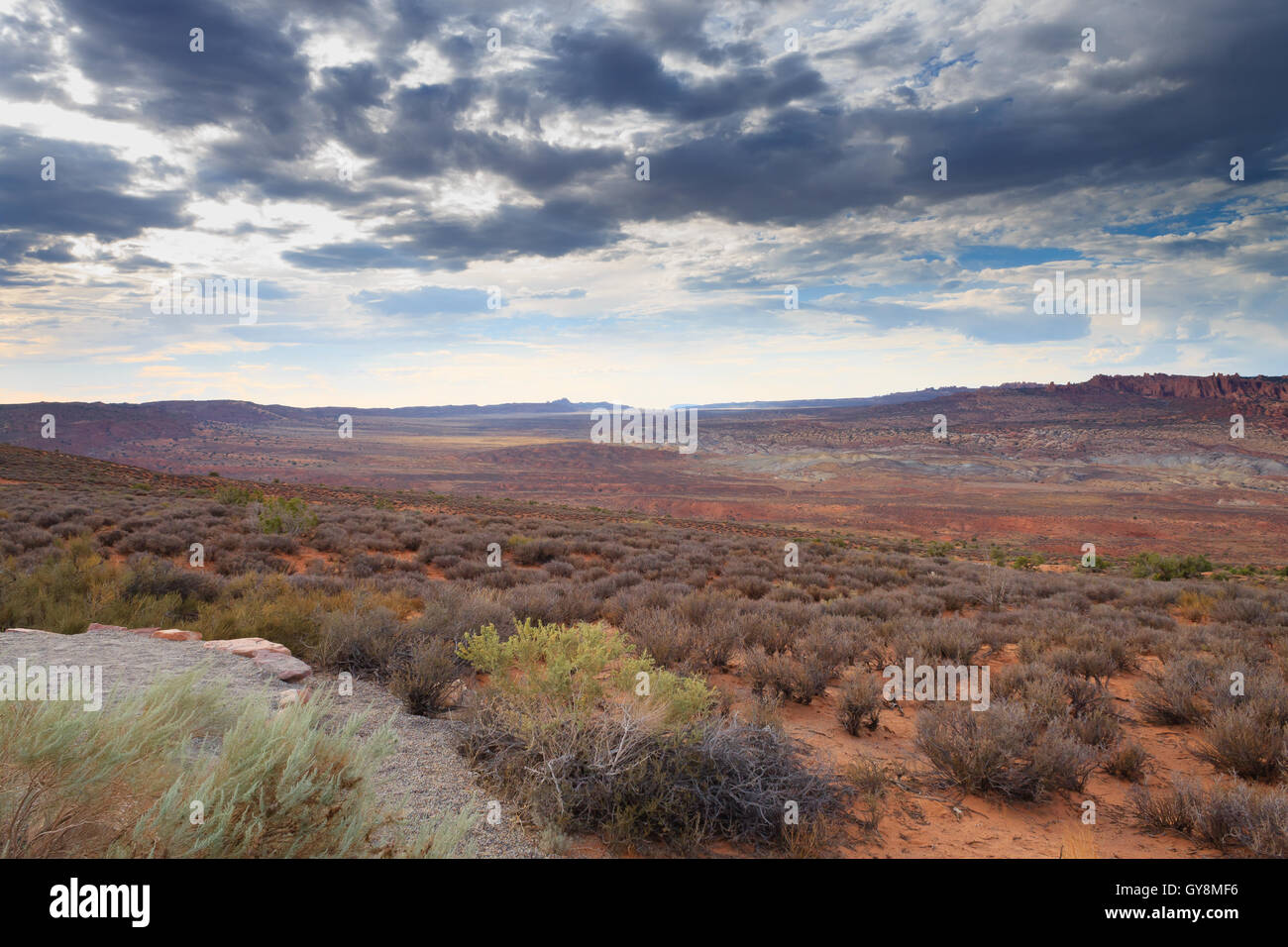 Red Desert panorama from Arches National Park, Utah, USA Stock Photo ...