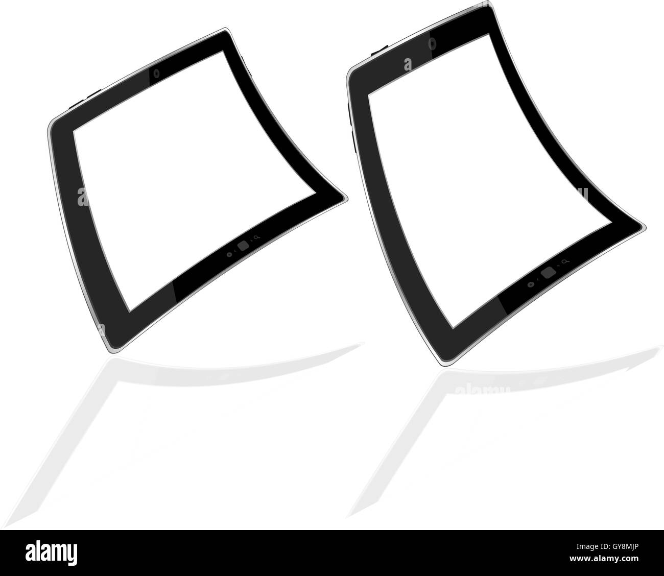 set of dance tablet pc with blamk screen Stock Photo - Alamy