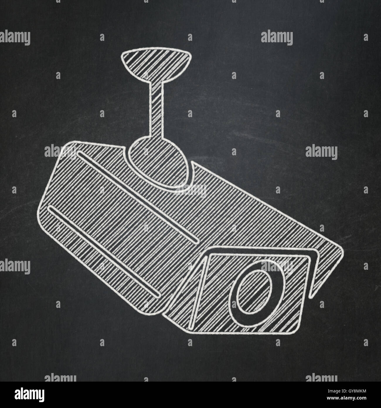 Security concept: Cctv Camera on chalkboard background Stock Photo - Alamy