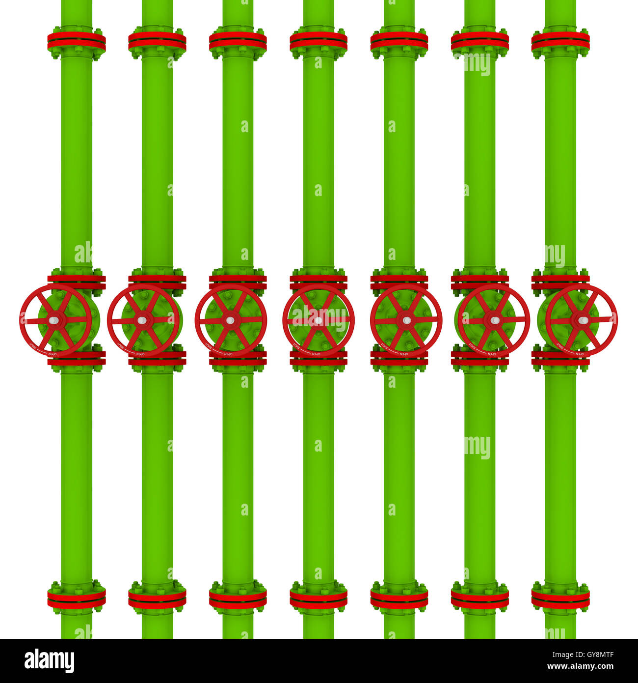 Green pipes and valves Stock Photo - Alamy