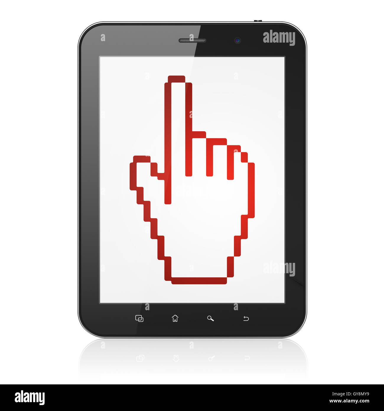Tablet 3d cursor hand click hi-res stock photography and images - Alamy