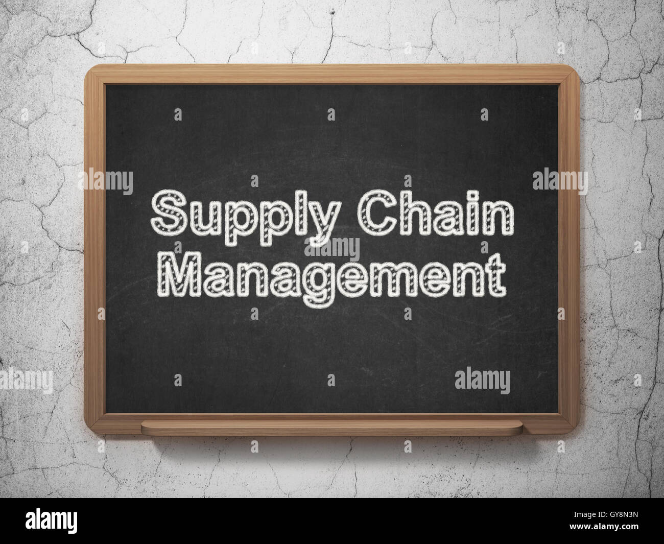 Marketing concept: Supply Chain Management on chalkboard background ...