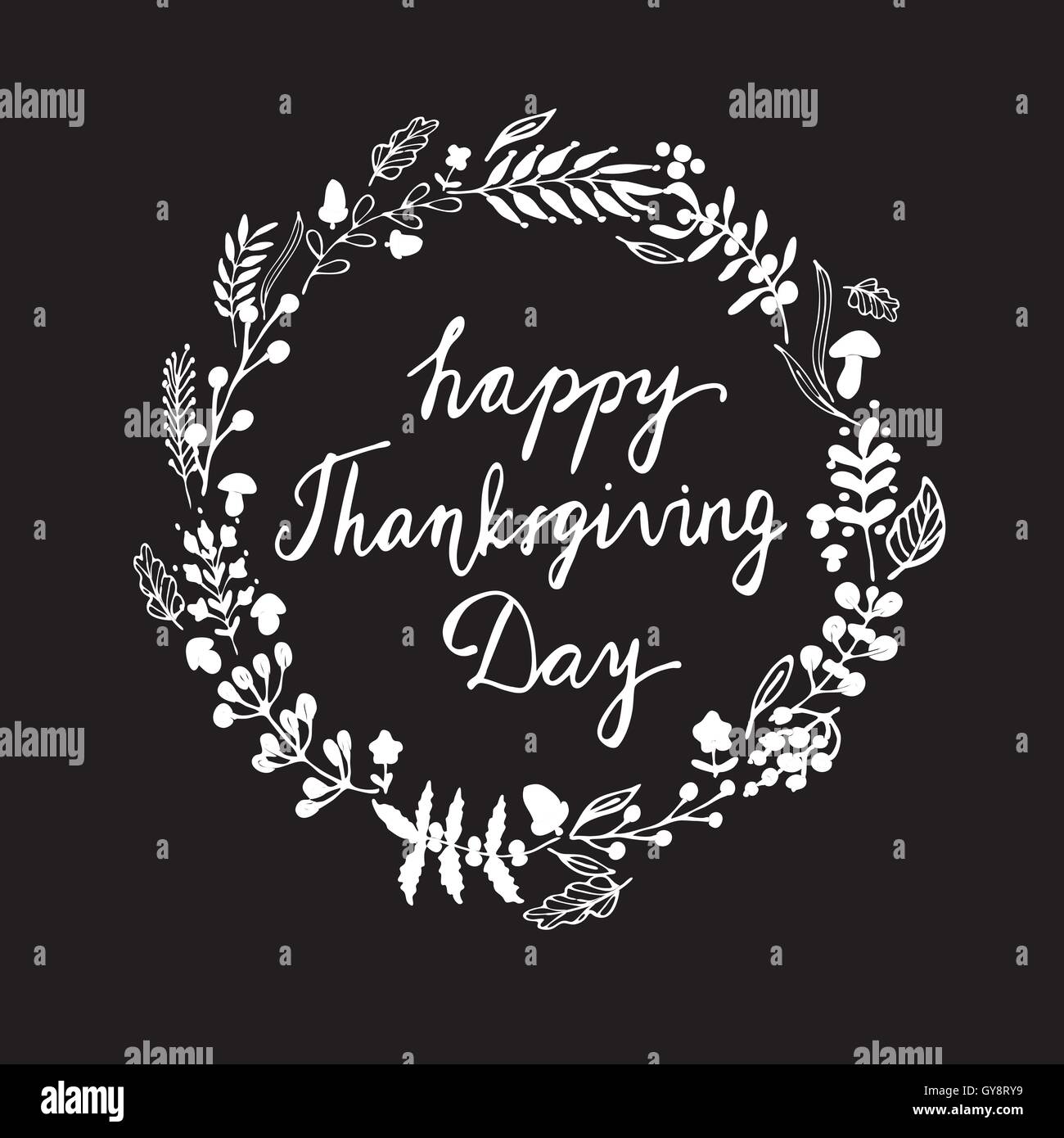 Happy thanksgiving day round Stock Vector Images - Alamy