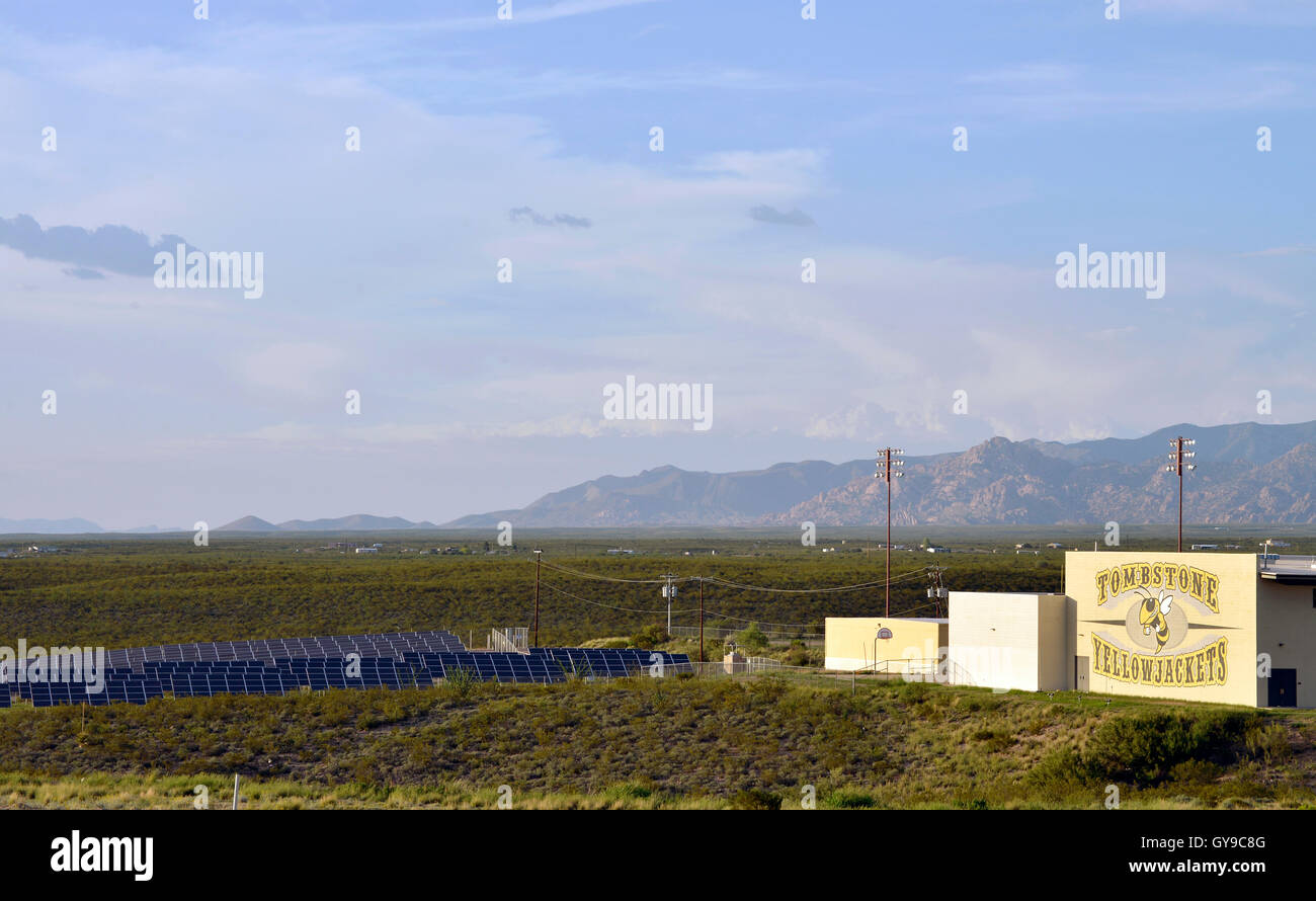 Solar panels provide electrical power to Tombstone High School ...