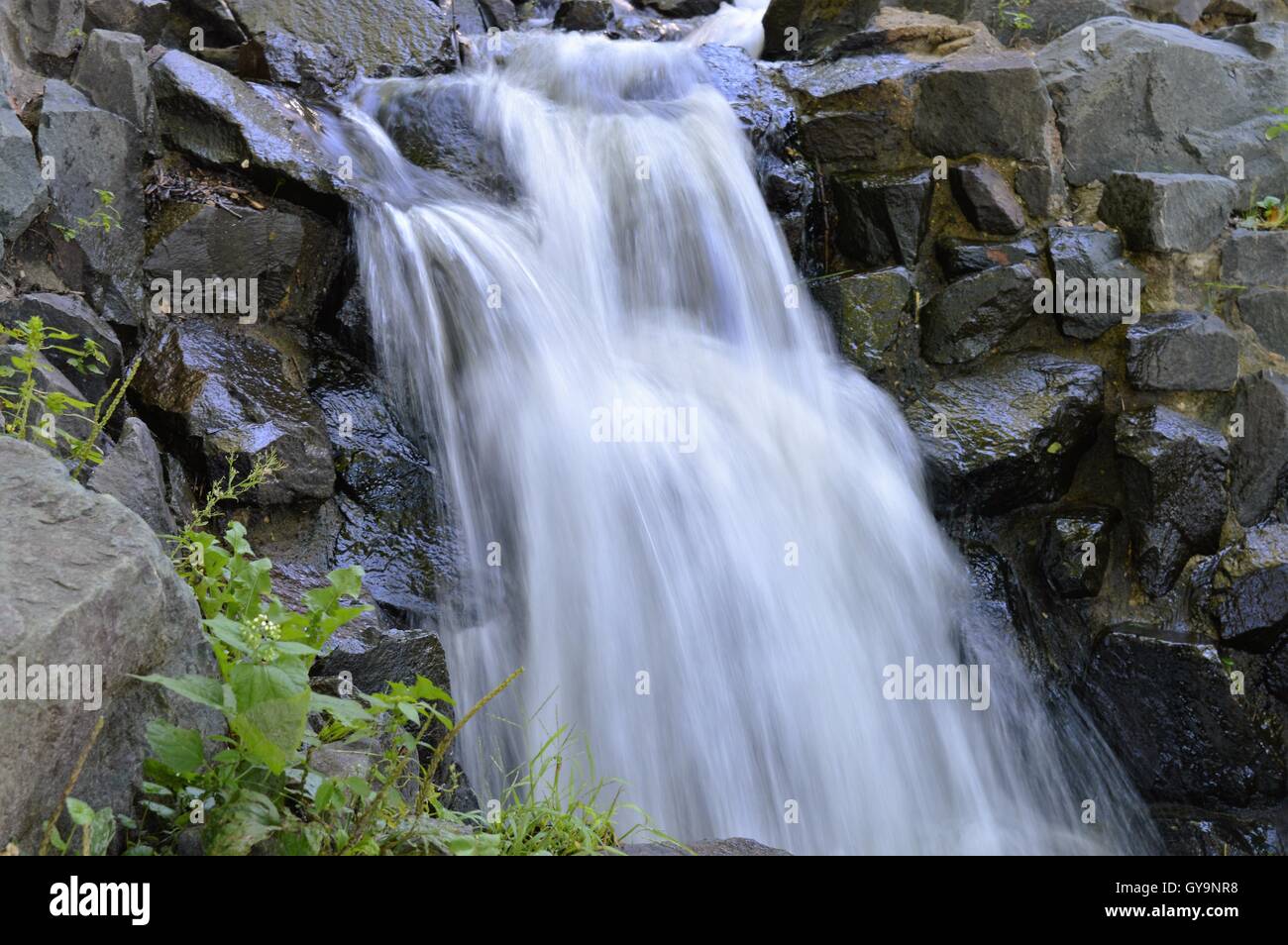 Waterfall in the Park Stock Photo - Alamy