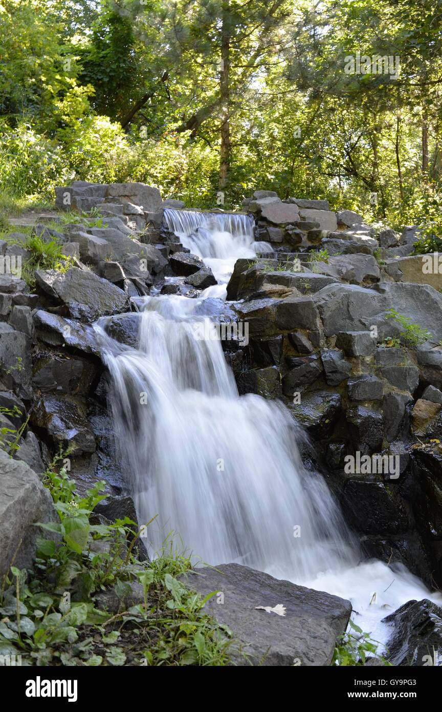 Waterfall in the Park Stock Photo - Alamy