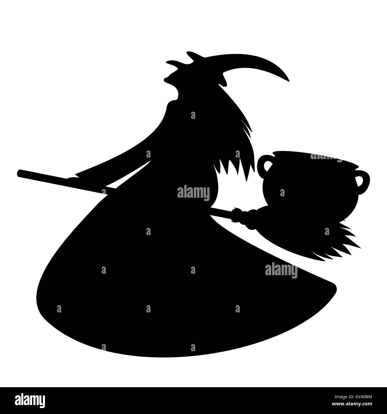 Magic potion pot broom Stock Vector Images - Alamy