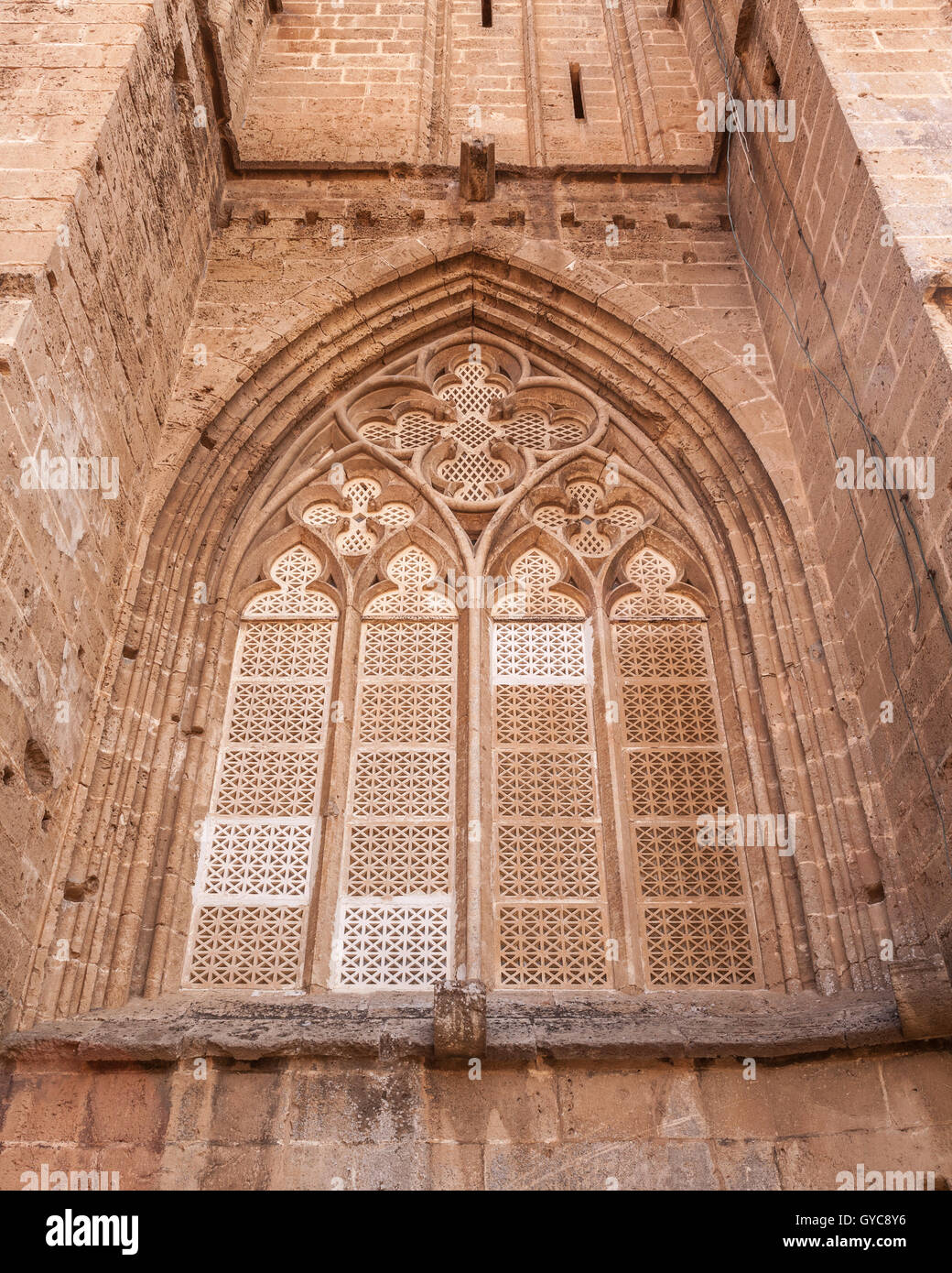 Detail of a Window at The Lala Mustafa Pasha Mosque at Famagusta ...