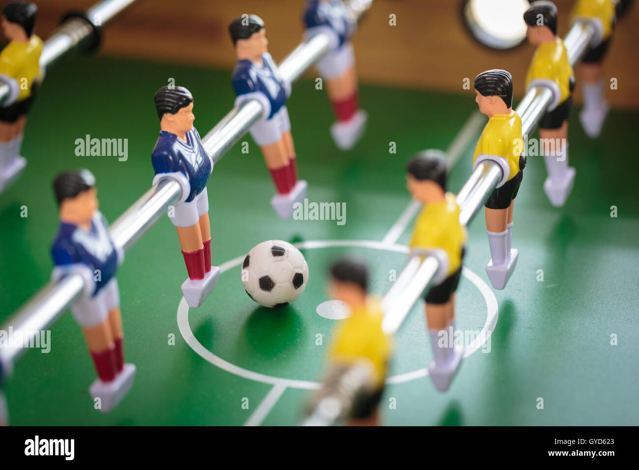 Football players miniatures from the kicker table game Stock Photo - Alamy
