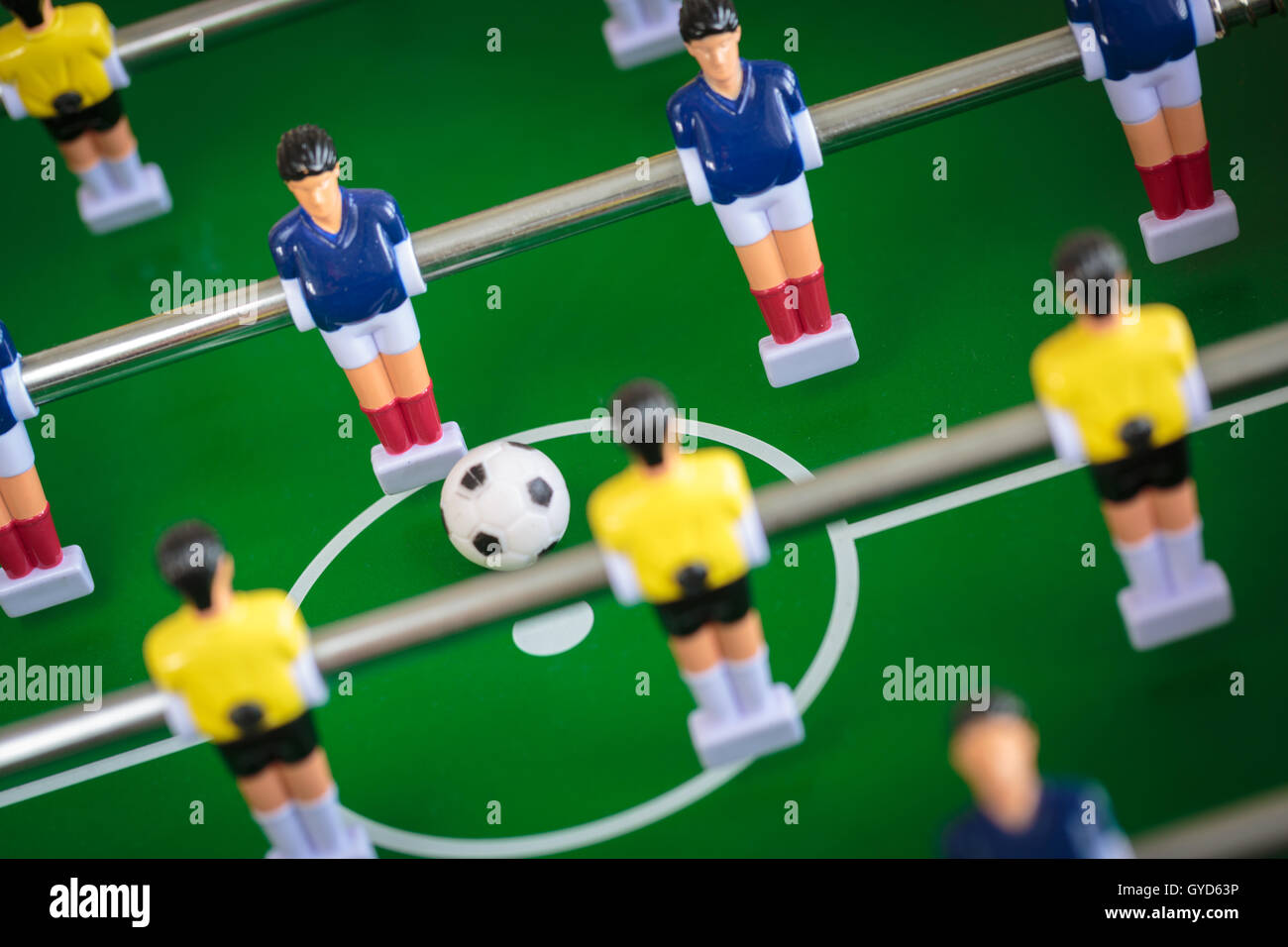 Football players miniatures from the kicker table game Stock Photo - Alamy