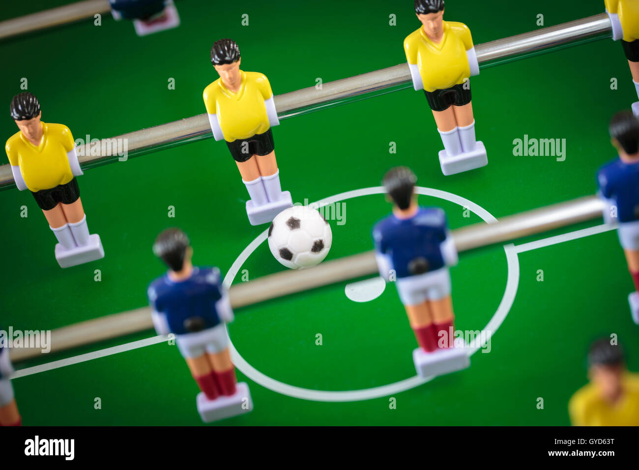 Football players miniatures from the kicker table game Stock Photo - Alamy